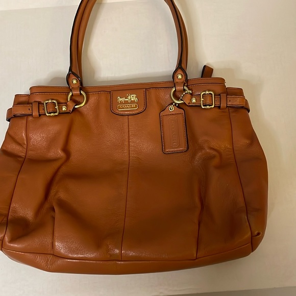 Coach | Bags | Coach English Tan Saddle Leather Insignia Satchel Bag ...